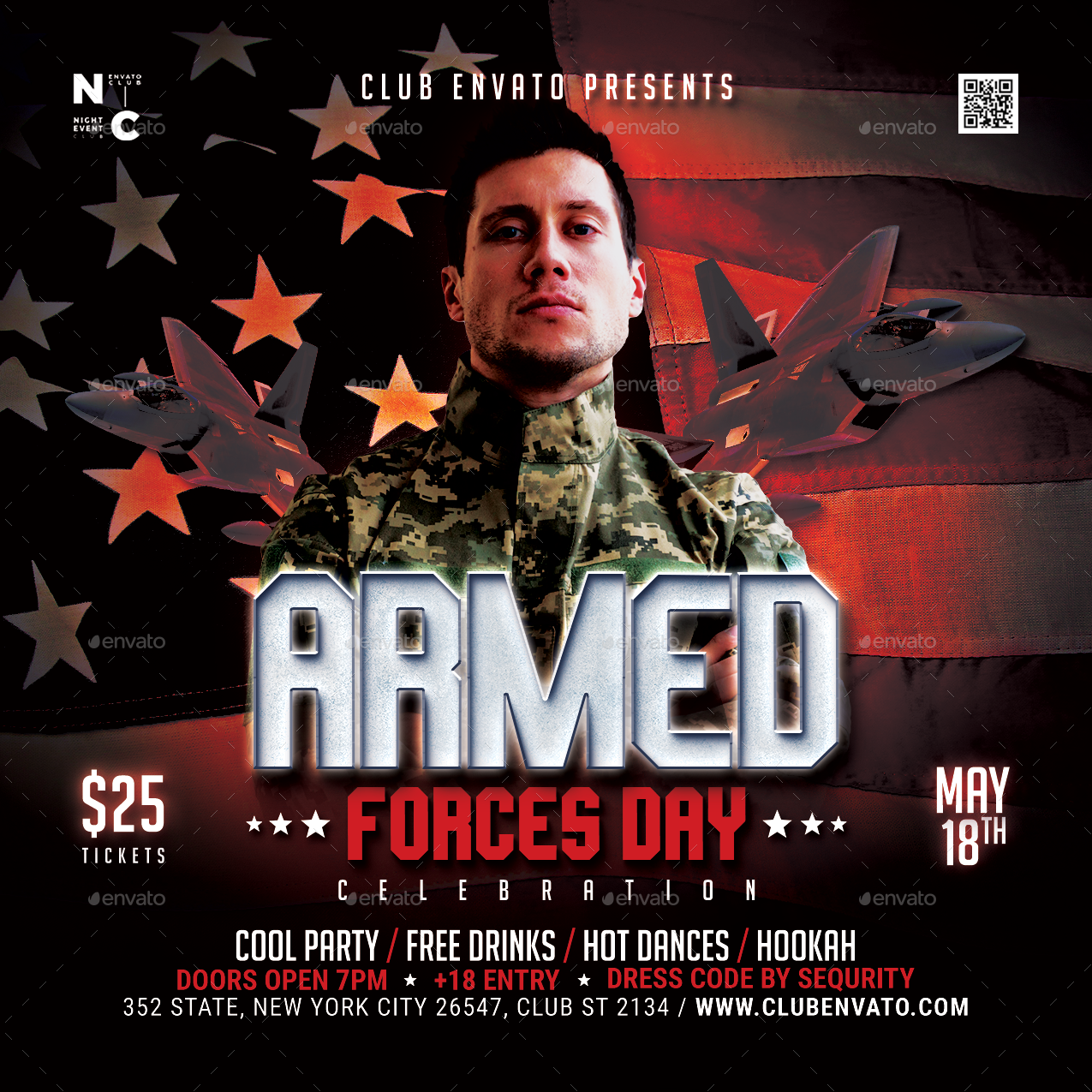 Armed Forces Day Invitation Flyer, Print Templates | GraphicRiver