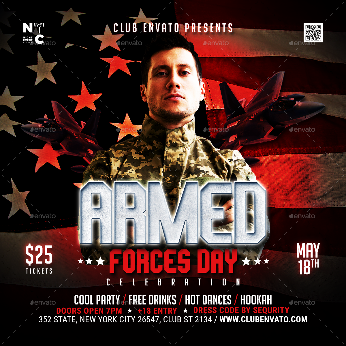 Armed Forces Day Invitation Flyer, Print Templates | GraphicRiver