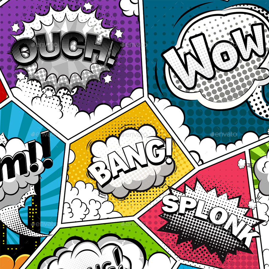 Comic Book Page Divided by Lines Seamless Pattern, Vectors | GraphicRiver