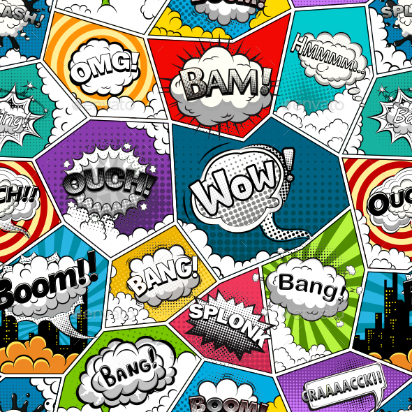 Comic Book Page Divided by Lines Seamless Pattern, Vectors | GraphicRiver