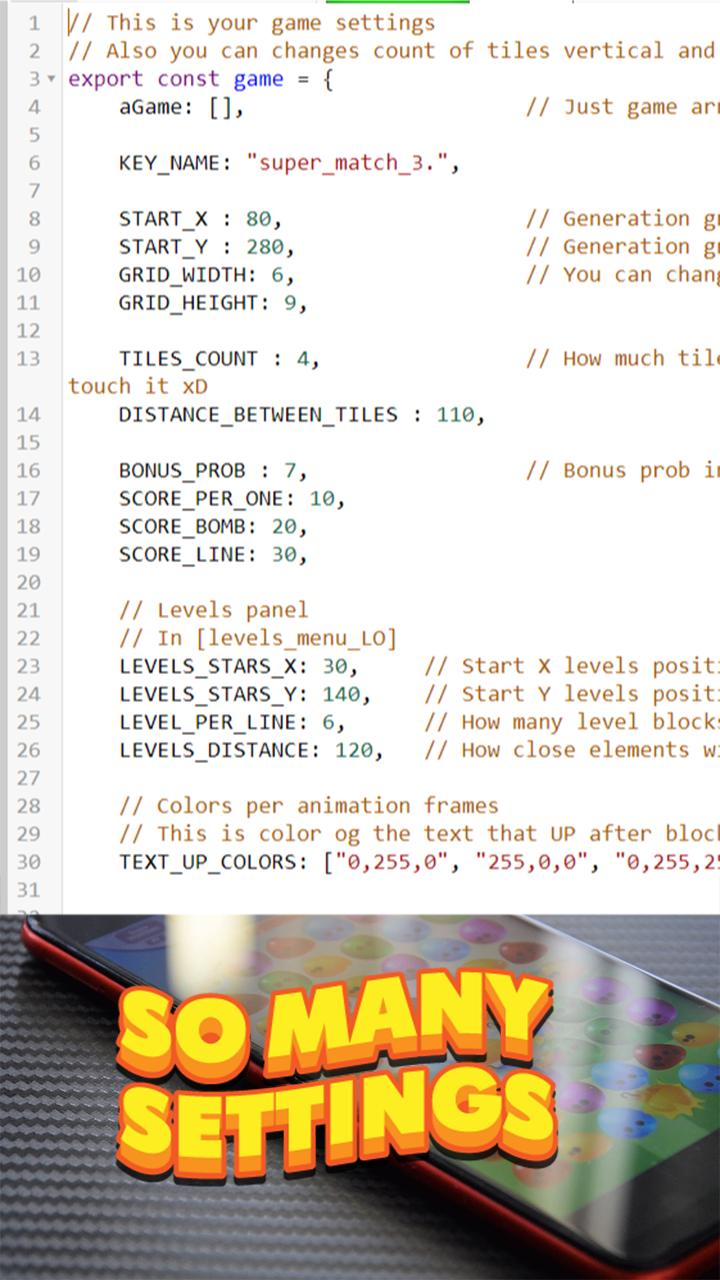 Super Match3 - HTML5 game, mobile control, Construct 3 (.c3p) by Flikes