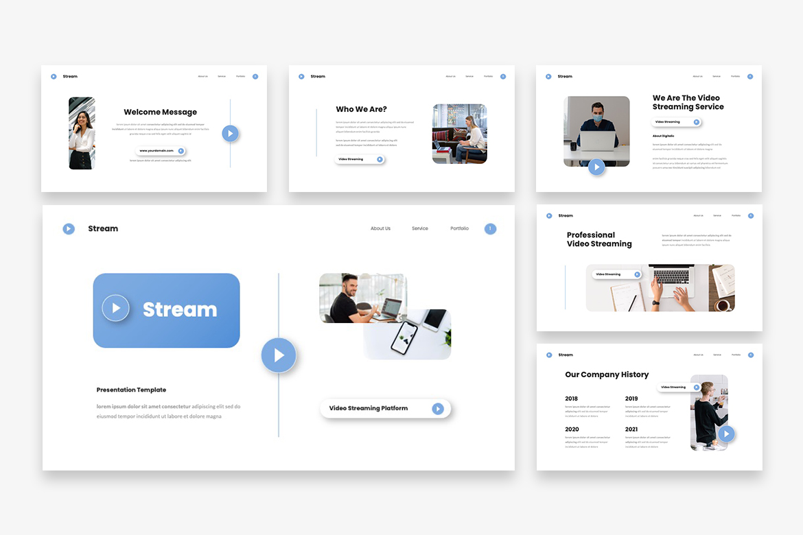 Stream - Video Streaming Keynote Template, Presentation Templates ...