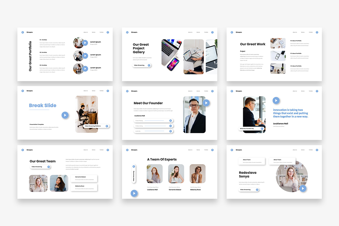 Stream - Video Streaming Keynote Template, Presentation Templates ...