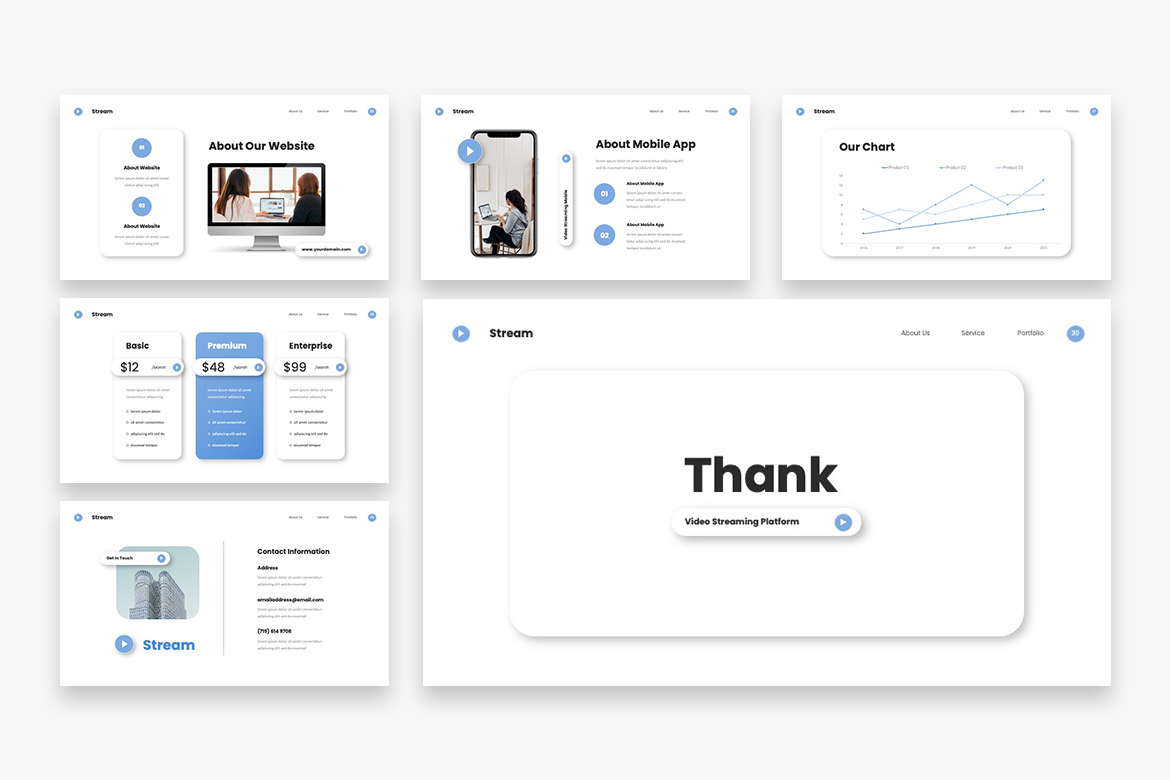 Stream - Video Streaming Platform PowerPoint Template, Presentation ...