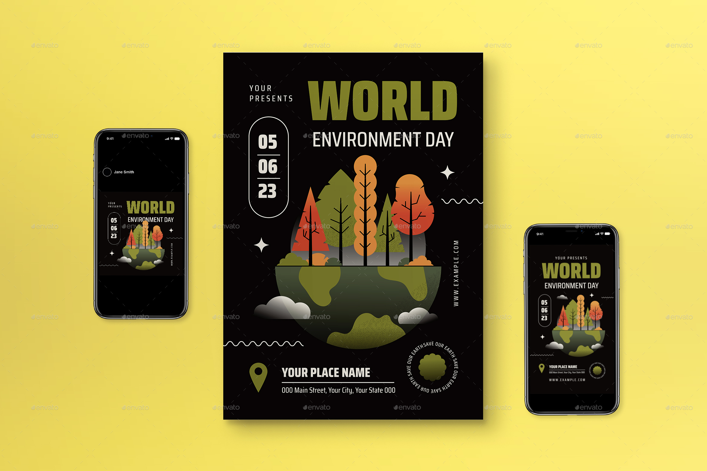 World Environment Day Flyer Set, Print Templates | GraphicRiver