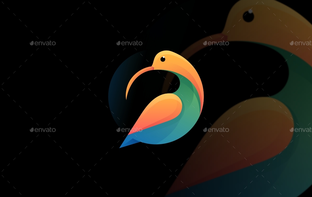 Curlew Gradient Colorful Logo Template by artnivora_std | GraphicRiver