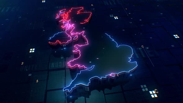 United Kingdom Map 4k Loop, Motion Graphics | VideoHive