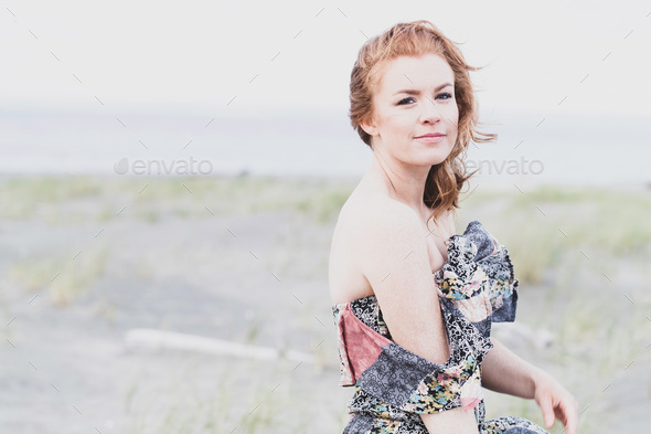 Pretty woman at ocean beach Stock Photo by MatHayward | PhotoDune