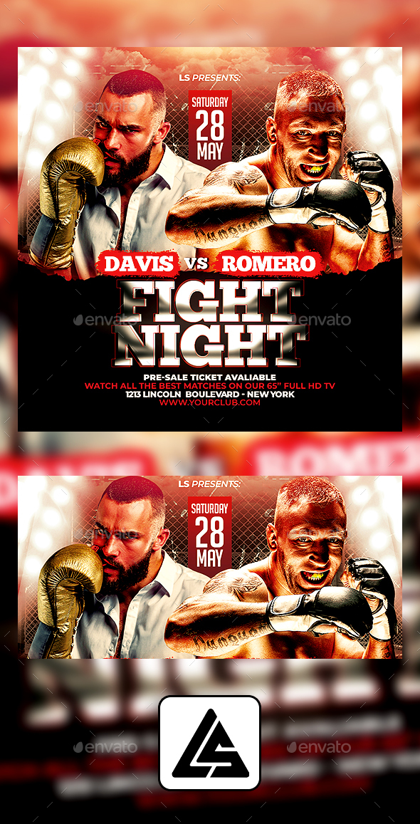 Fight Night Flyer, Print Templates | GraphicRiver