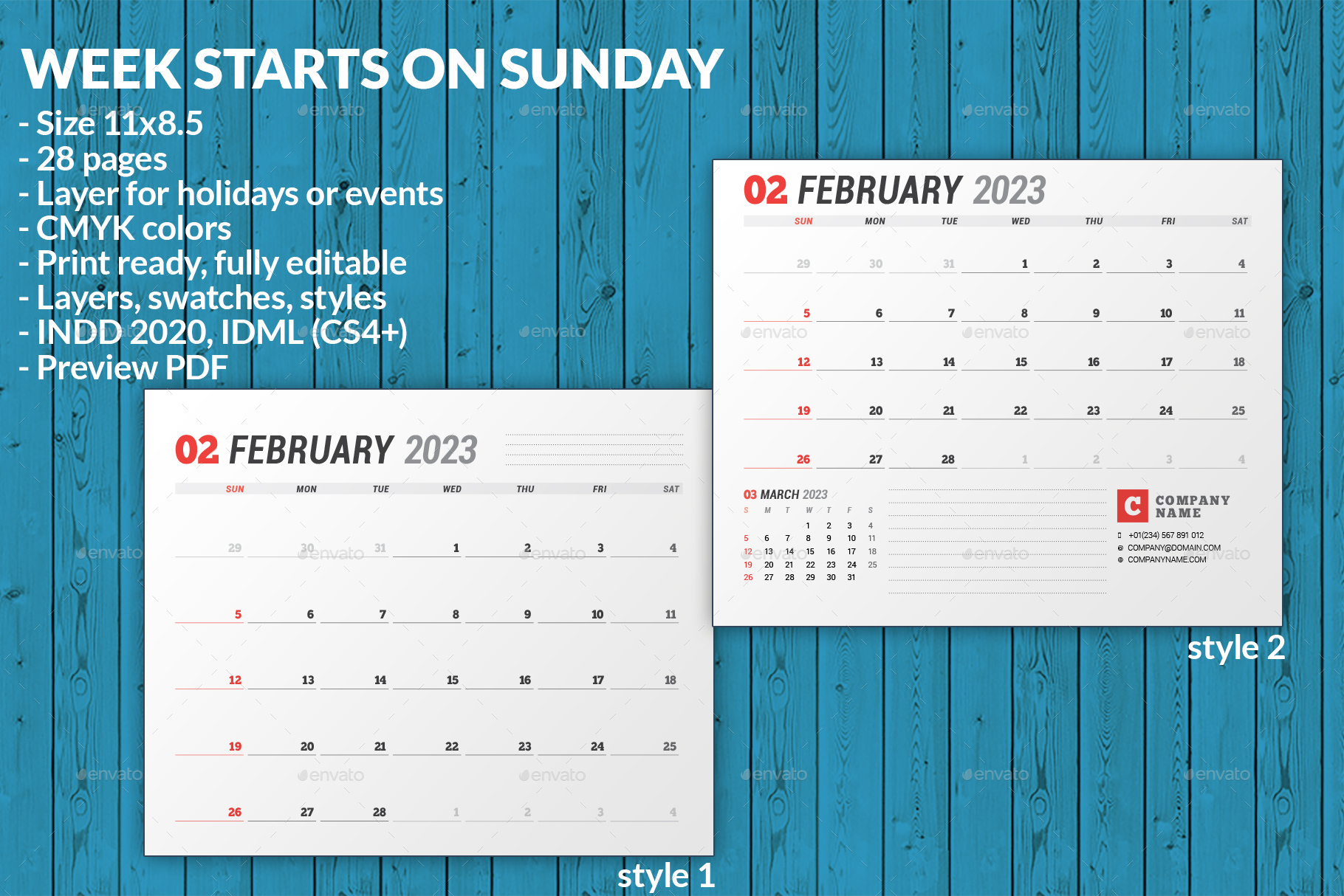 Wall Calendar 2023 (WC037-23), Print Templates | GraphicRiver