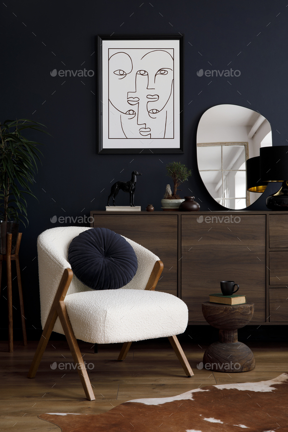 Modern living room interior composition Stock Photo by FollowTheFlowStudio