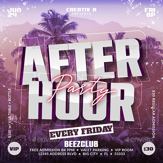 After Hour Party Flyer Templates, Print Templates | GraphicRiver