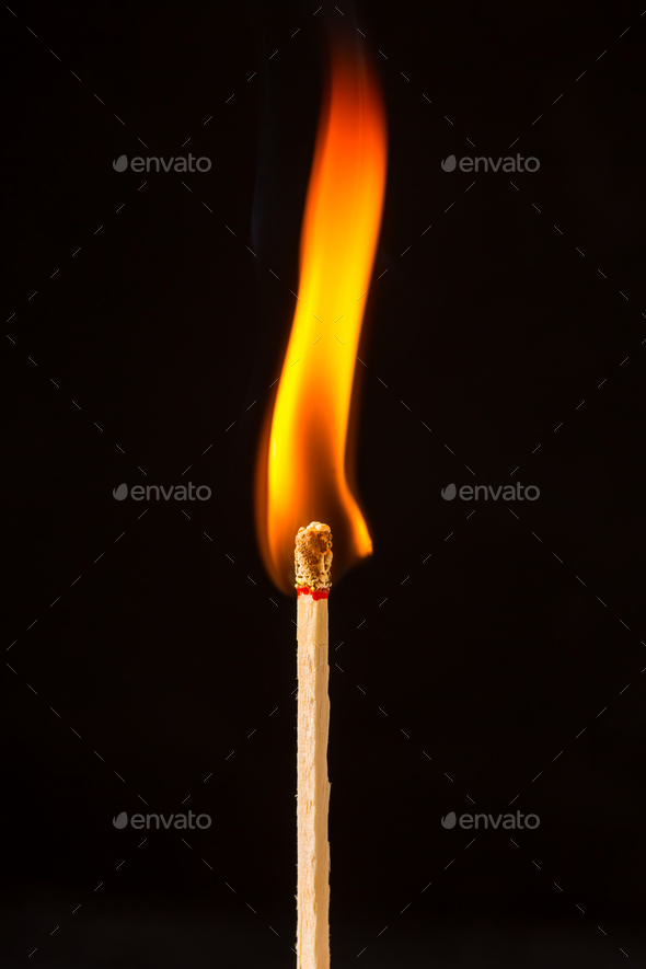 Burning matchstick on black background Stock Photo by Brebca | PhotoDune