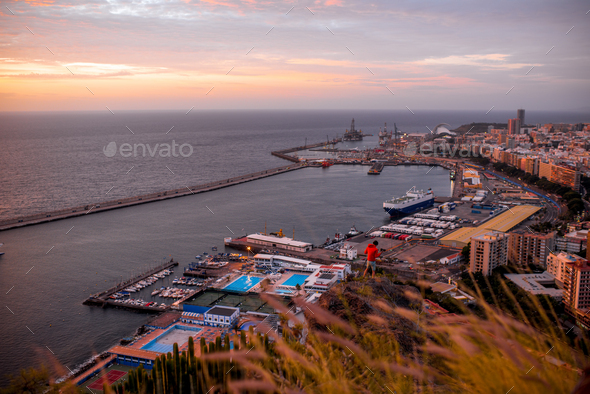 Santa Cruz harbour aerial view Stock Photo by RossHelen | PhotoDune
