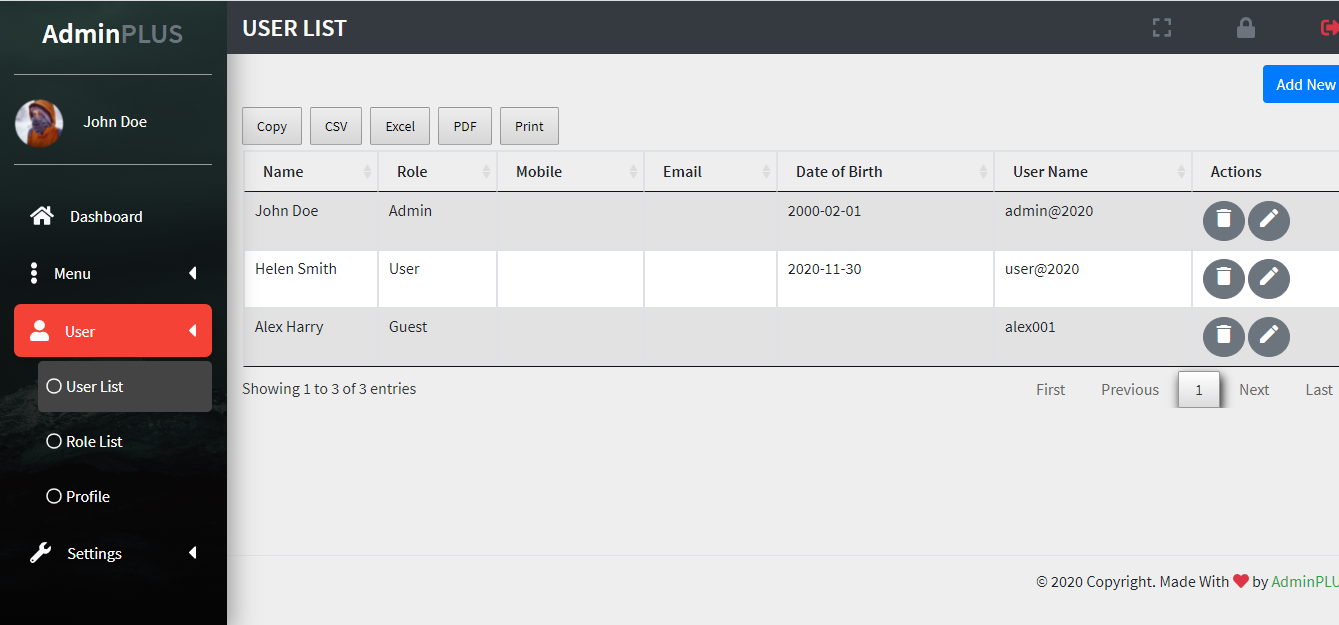 AdminPLUS - .NET Core 6 Starter Admin Template by Sangib_123saha ...
