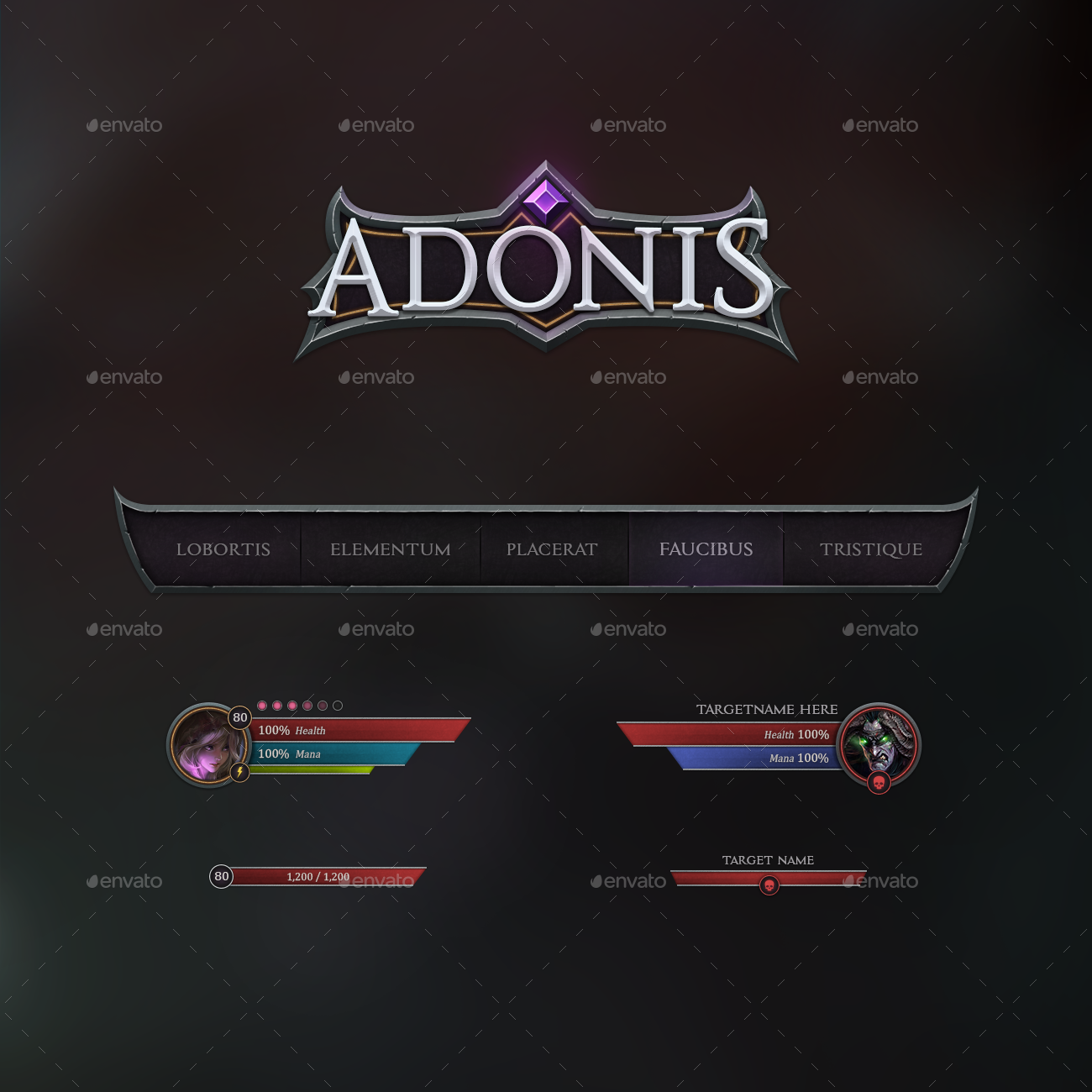 ADONIS - Game Interface - RPG & MMO, Game Assets | GraphicRiver