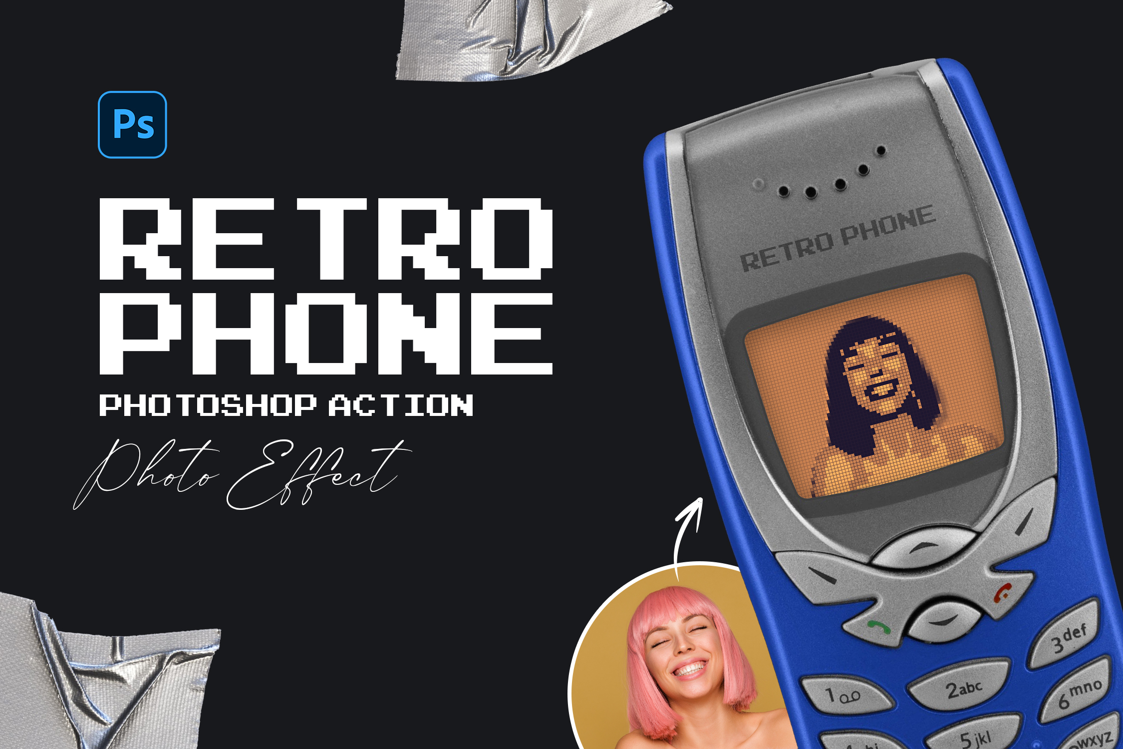Retro Phone Photoshop Action, Add-ons | GraphicRiver
