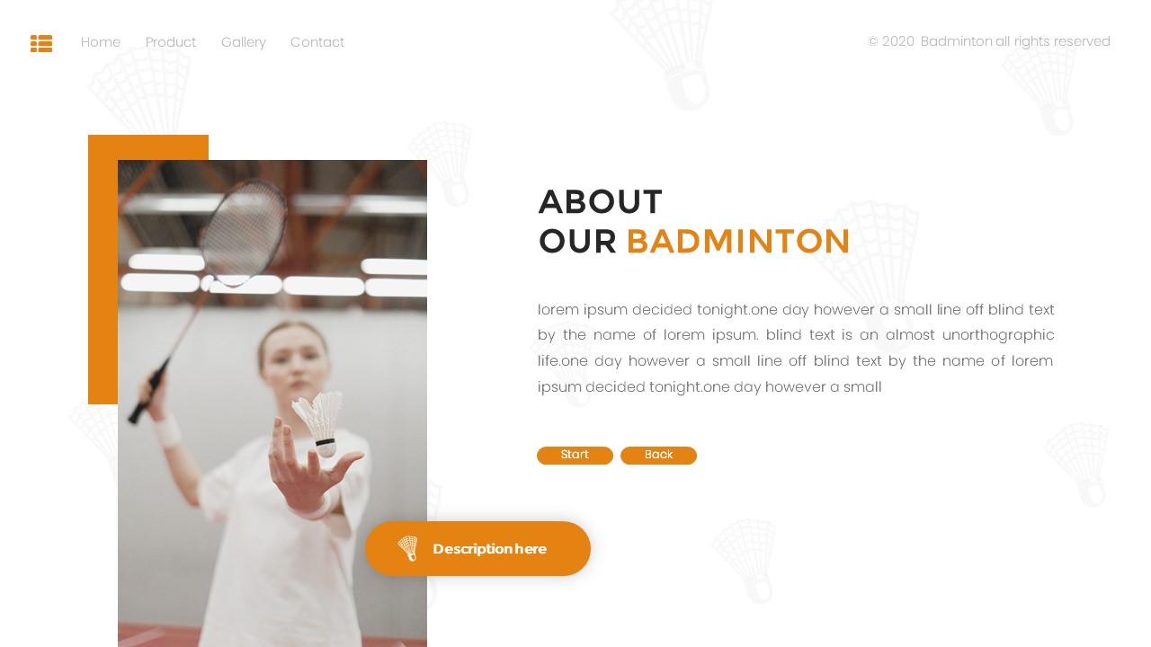 Around Badminton - Creative Powerpoint Template, Presentation Templates
