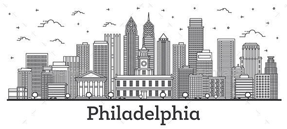 Philadelphia Skyline Outline