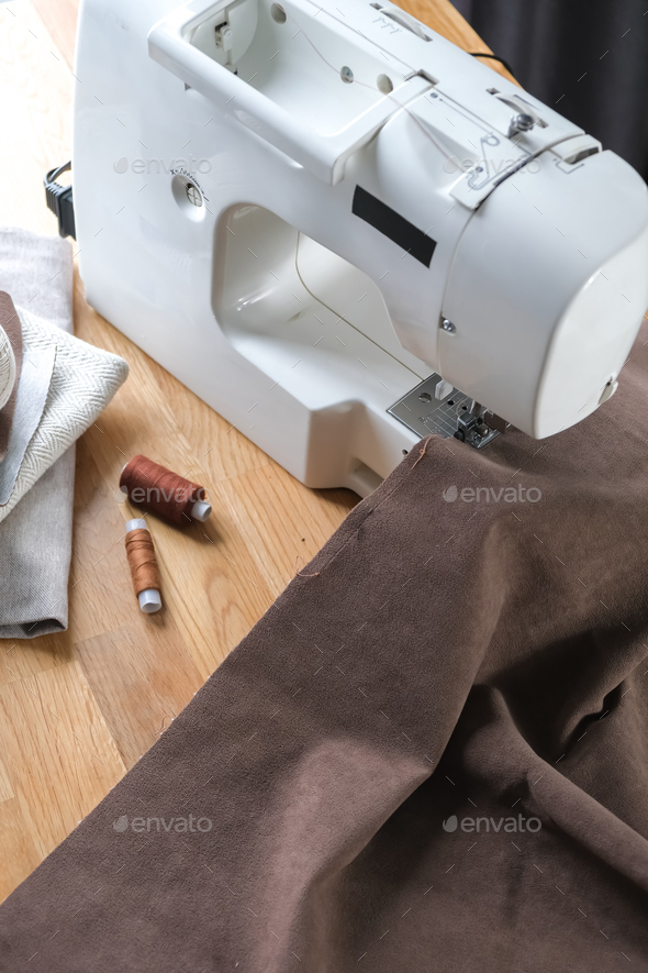 Sewing. Recycling Made by hand from home.sewing machine and the project ...