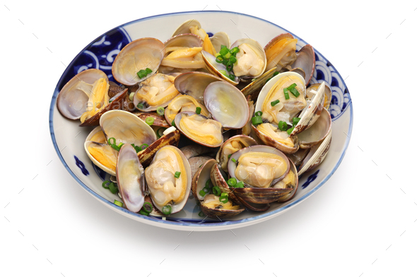 Asari no sakamushi is Japanese asari clams steamed with sake ( rice ...
