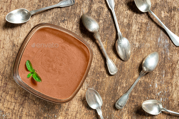 French chocolate mousse and spoons Stock Photo by tsableaux | PhotoDune