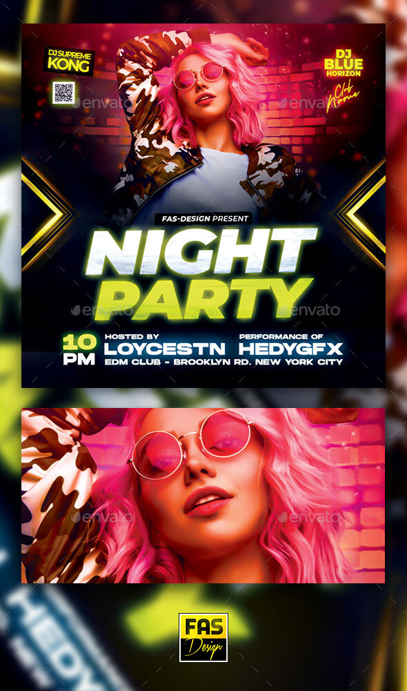 Night Party Flyer, Print Templates | GraphicRiver