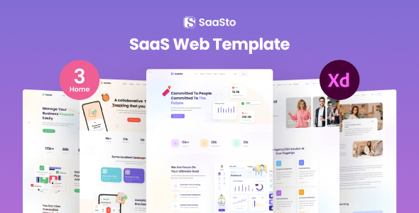 Saasto - SaaS Website XD Template by Design-art | ThemeForest