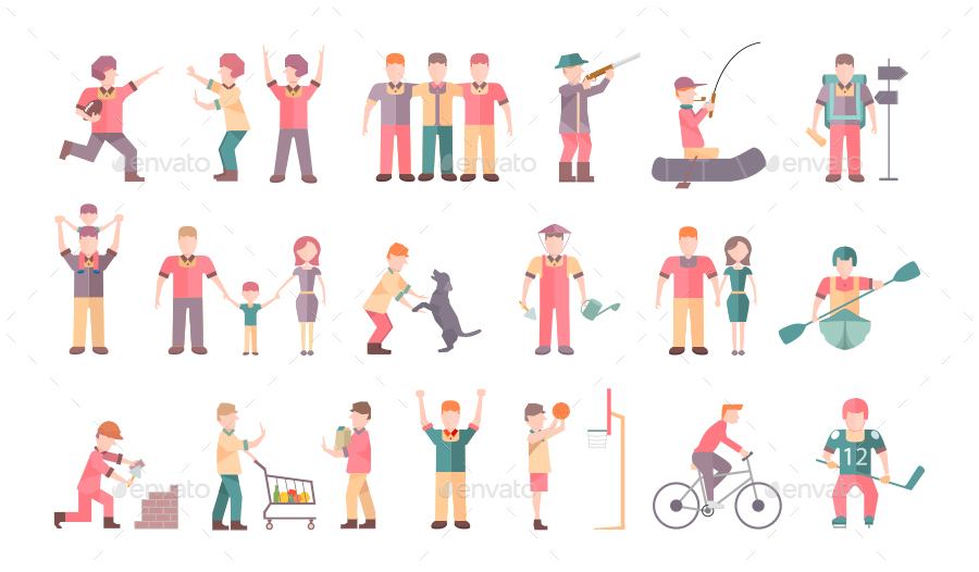 People in Different Situations, Vectors | GraphicRiver