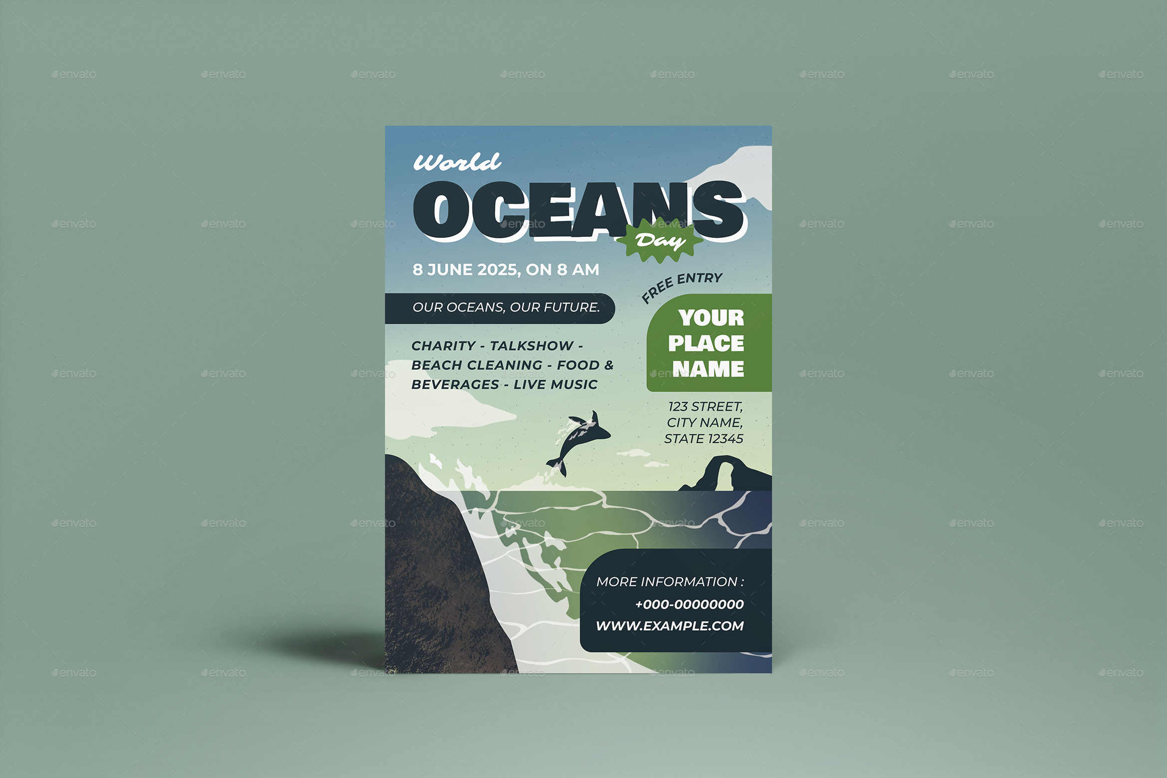 World Ocean Day Flyer, Print Templates | GraphicRiver