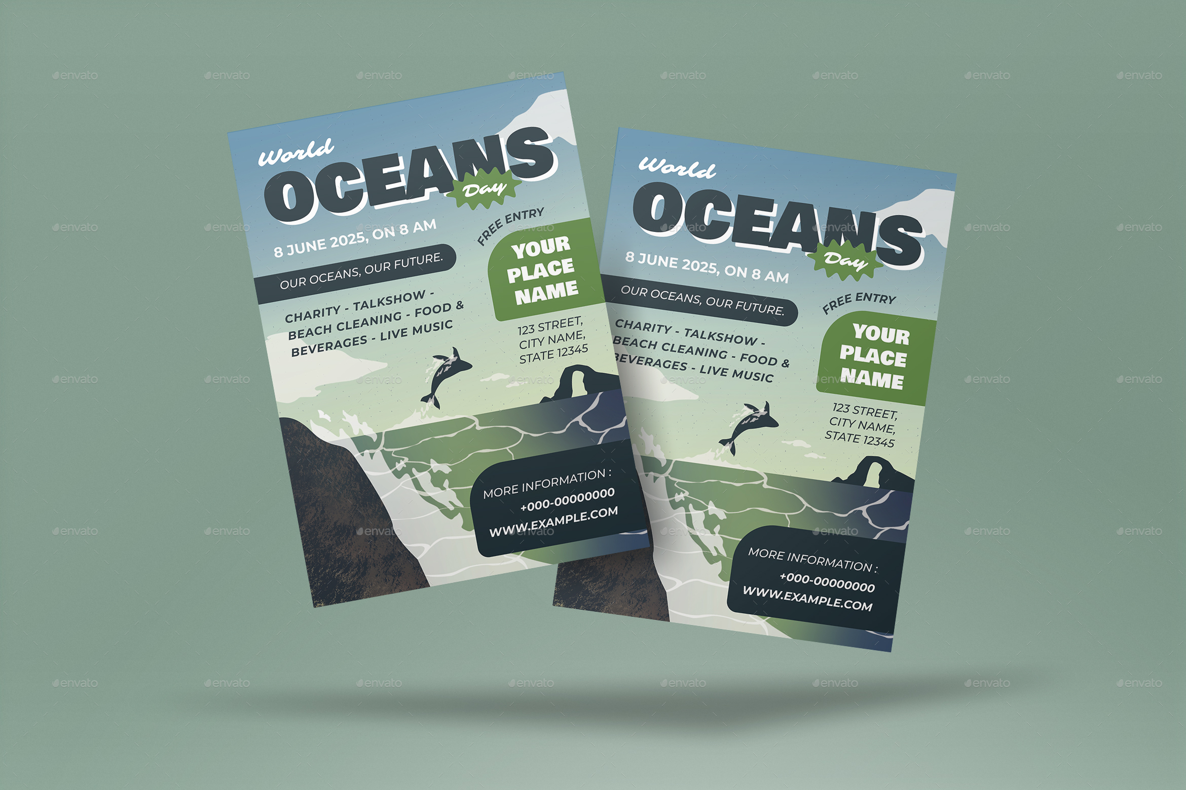 World Ocean Day Flyer, Print Templates | GraphicRiver