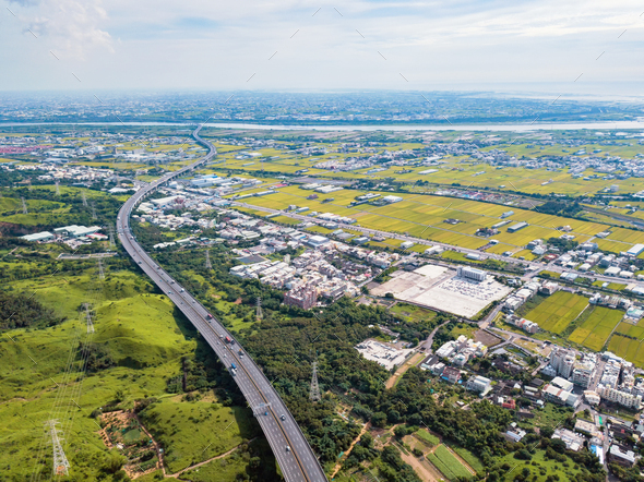 Aerial view of highway junctions. Bridge roads shape in structure. Top ...