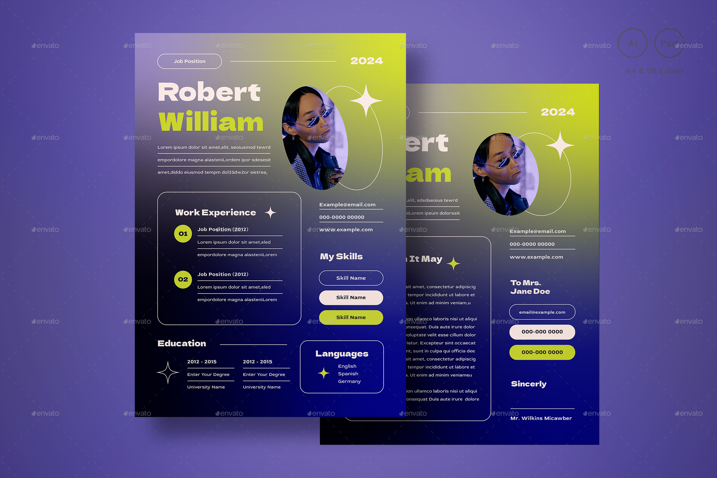 Aesthetic Resume, Print Templates | GraphicRiver