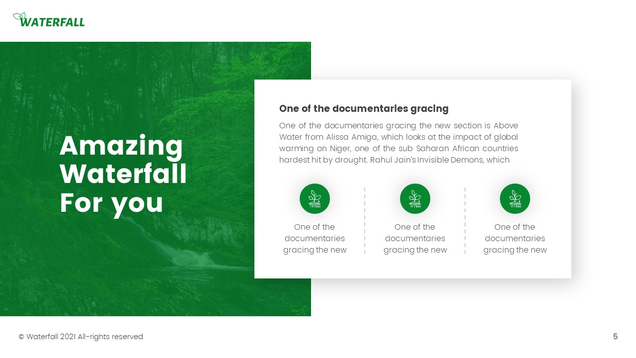 Waterfall Environment Presentation Template, Presentation Templates