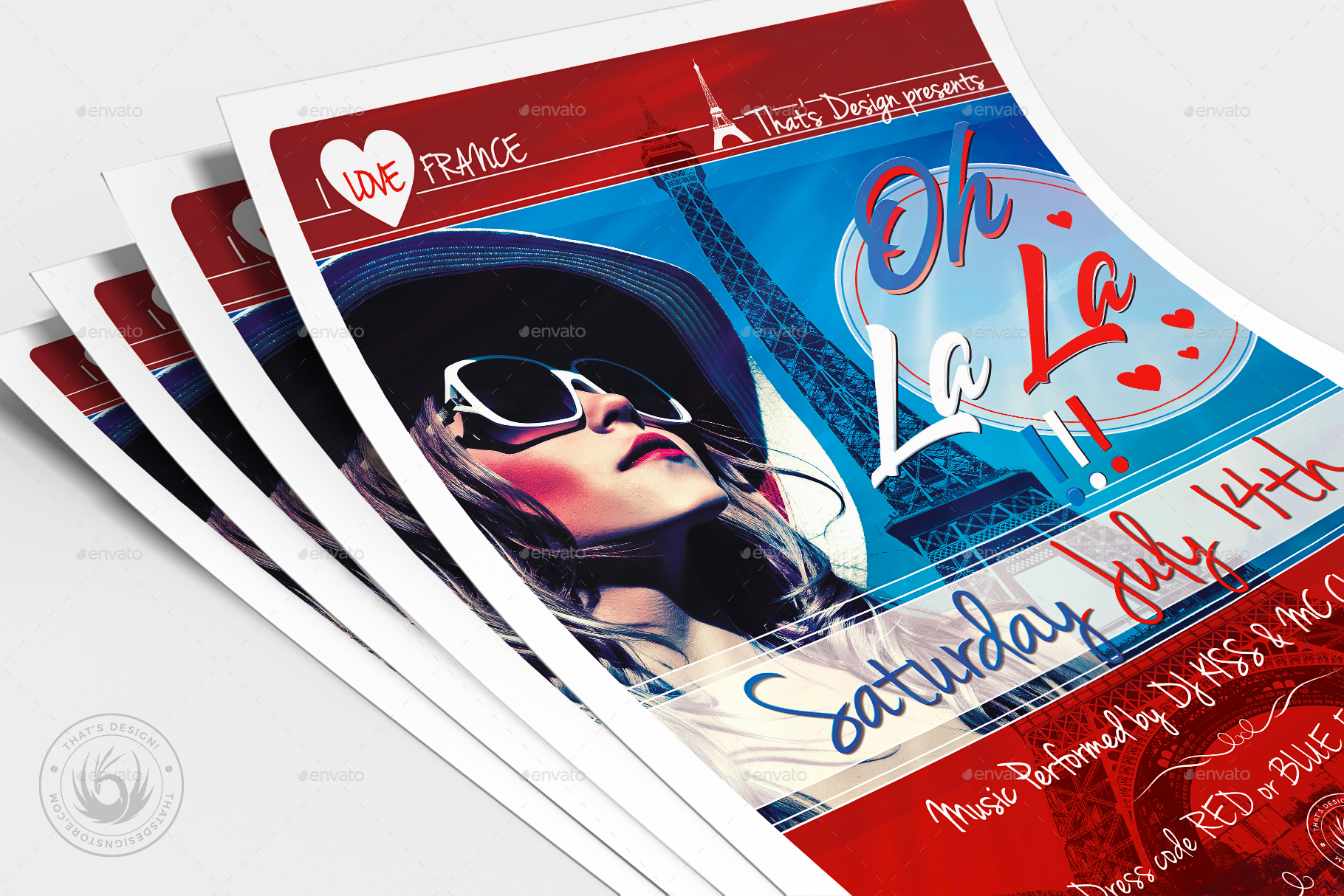 French Party Flyer Template V2, Print Templates | GraphicRiver