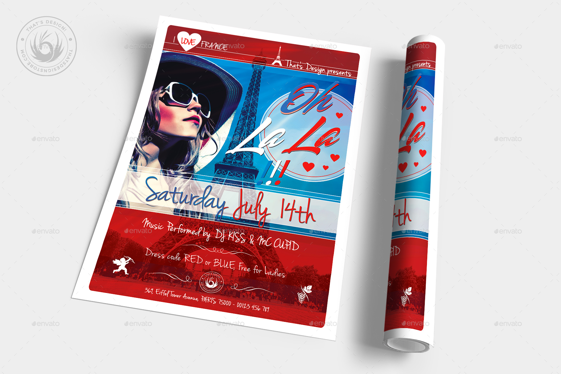 French Party Flyer Template V2, Print Templates | GraphicRiver