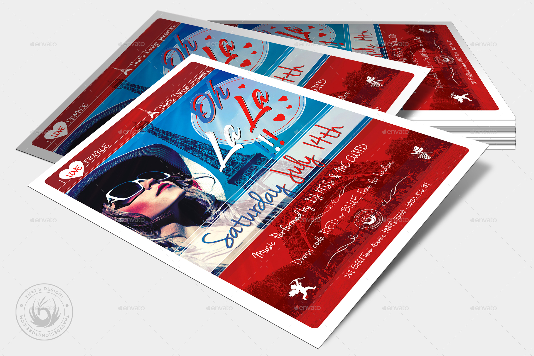 French Party Flyer Template V2, Print Templates | GraphicRiver