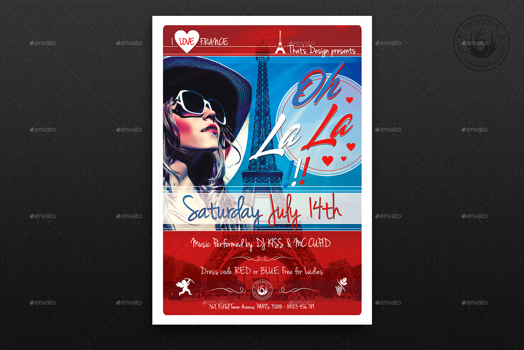 French Party Flyer Template V2, Print Templates | GraphicRiver