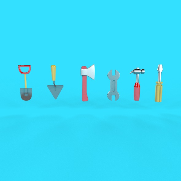 fashion cartoon 3D model labour tools in C4D by laytonwang | 3DOcean