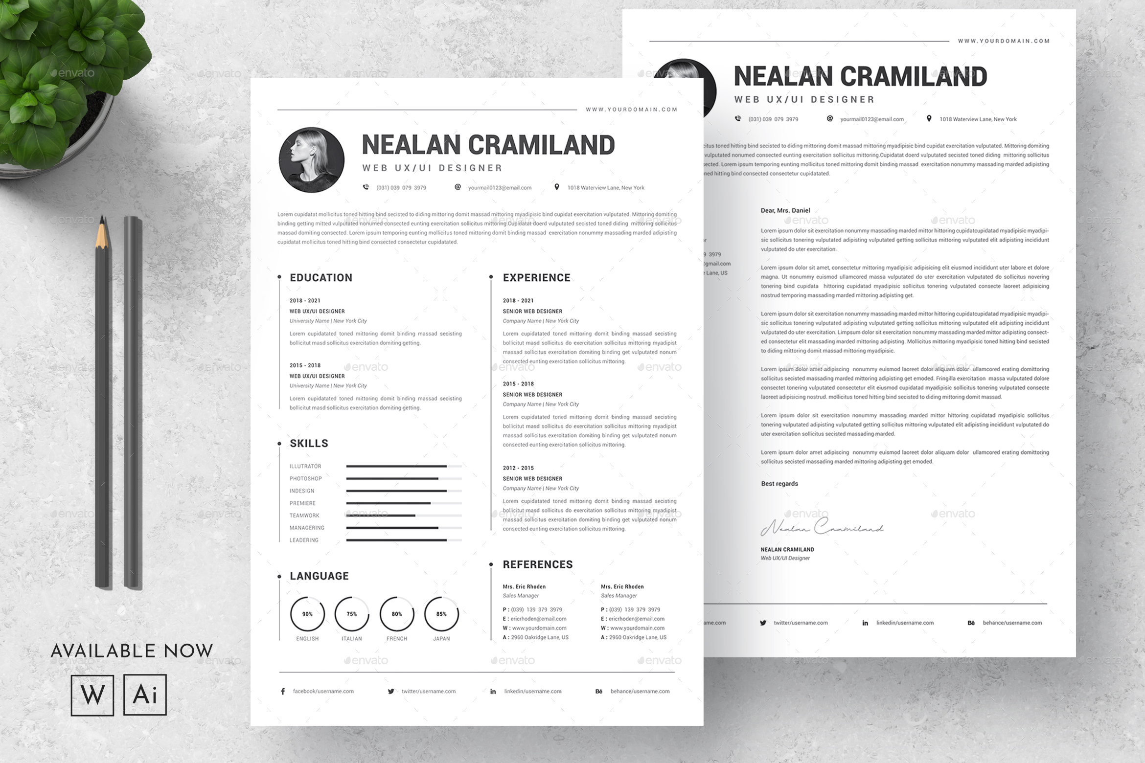 Clean CV Resume, Print Templates | GraphicRiver