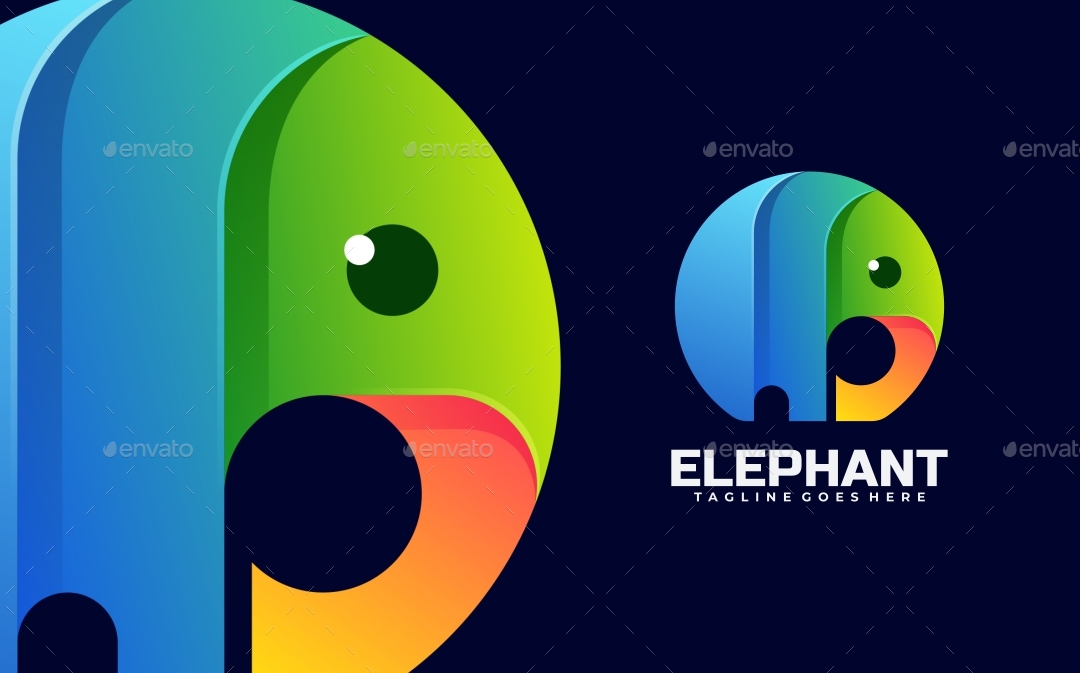 Elephant Gradient Colorful Logo Template, Logo Templates | GraphicRiver