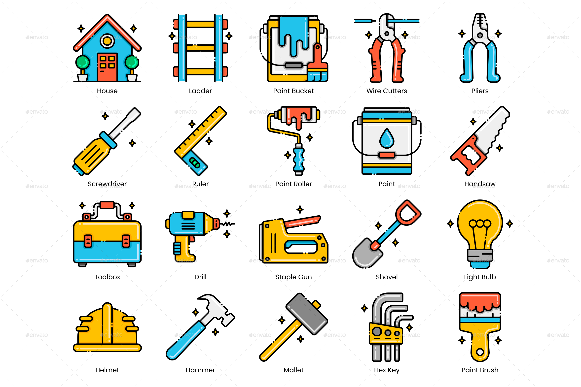 84 Home Improvements Icons | Aesthetics Series, Icons | GraphicRiver