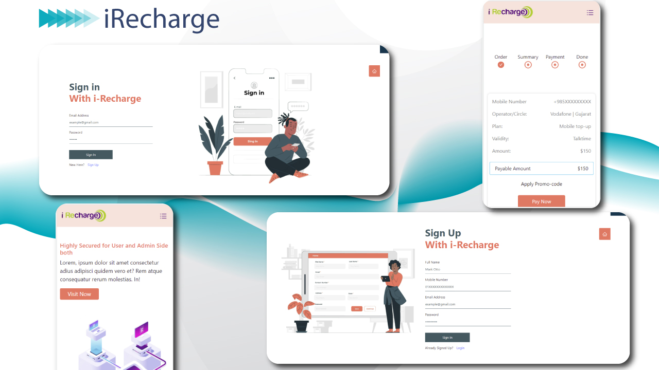 iRecharge - Mobile Topup and Utility Bill Pay React JS Template by ...