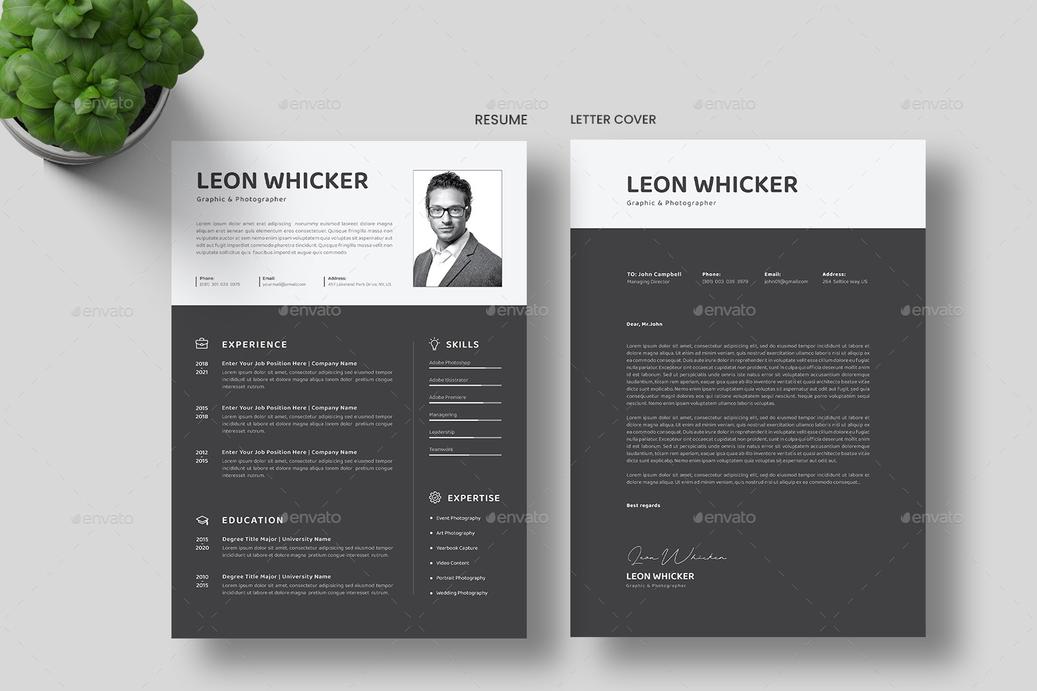 CV Resume & Cover Letter Template, Print Templates | GraphicRiver