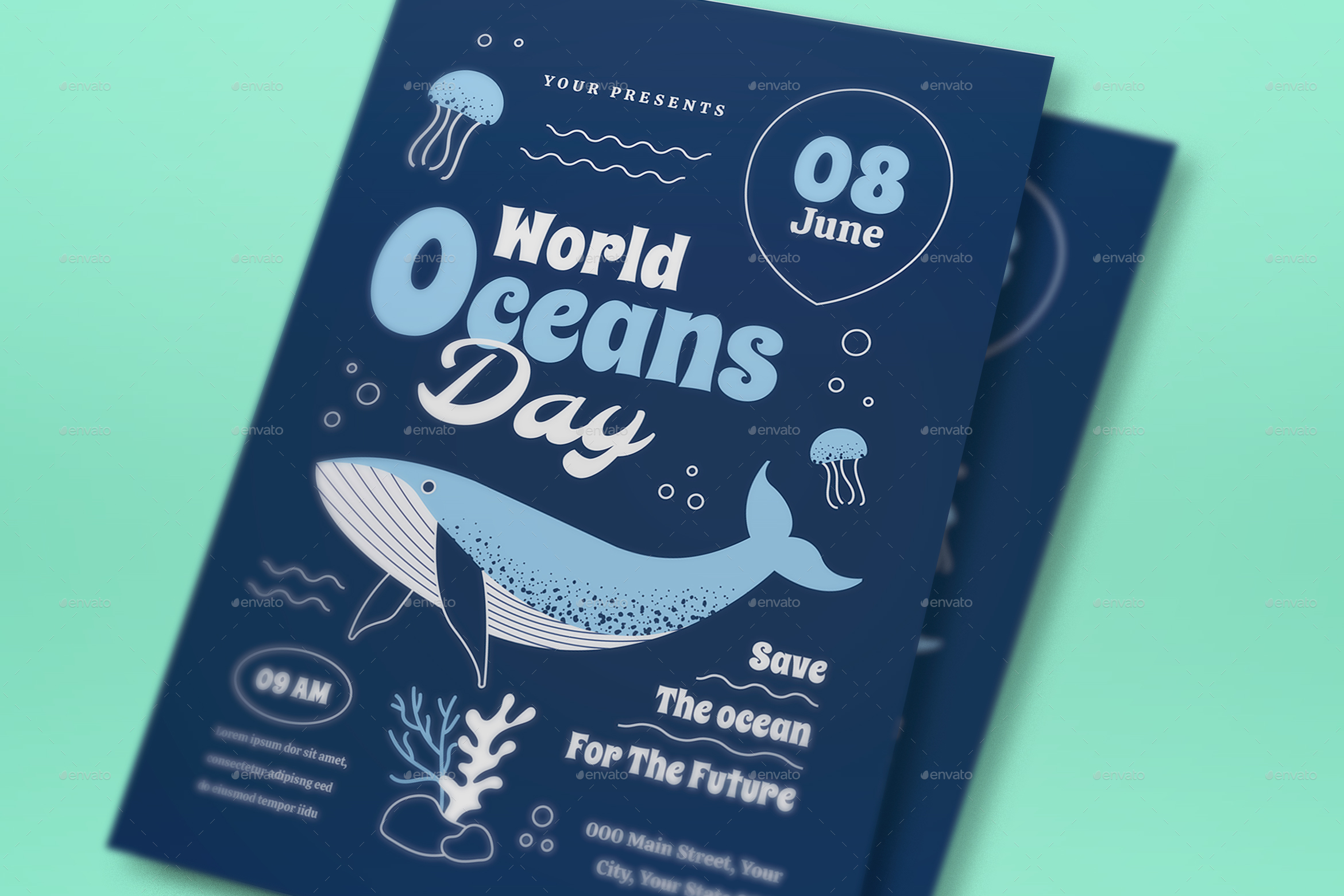 World Oceans Day Flyer Set, Print Templates | GraphicRiver