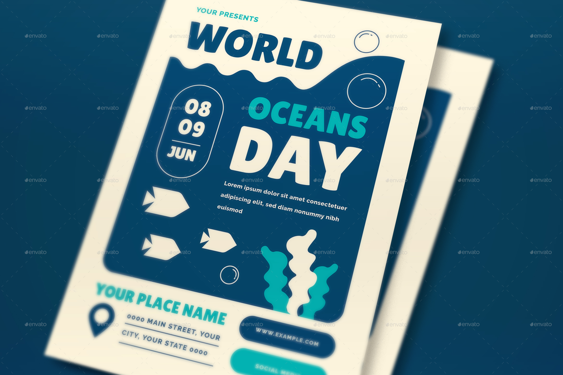 World Oceans Day Flyer Set, Print Templates | GraphicRiver