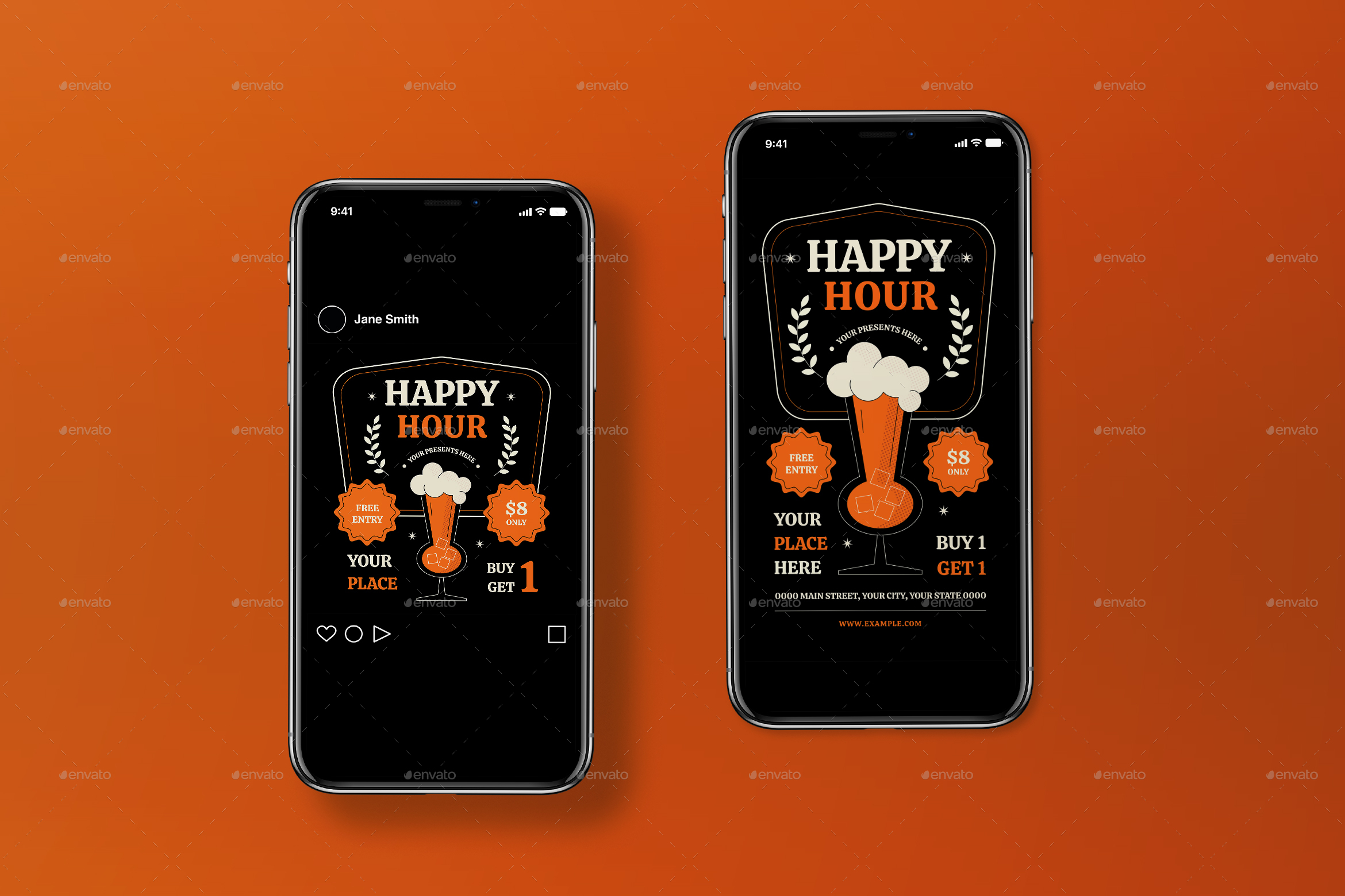 Happy Hour Flyer Set, Print Templates | GraphicRiver