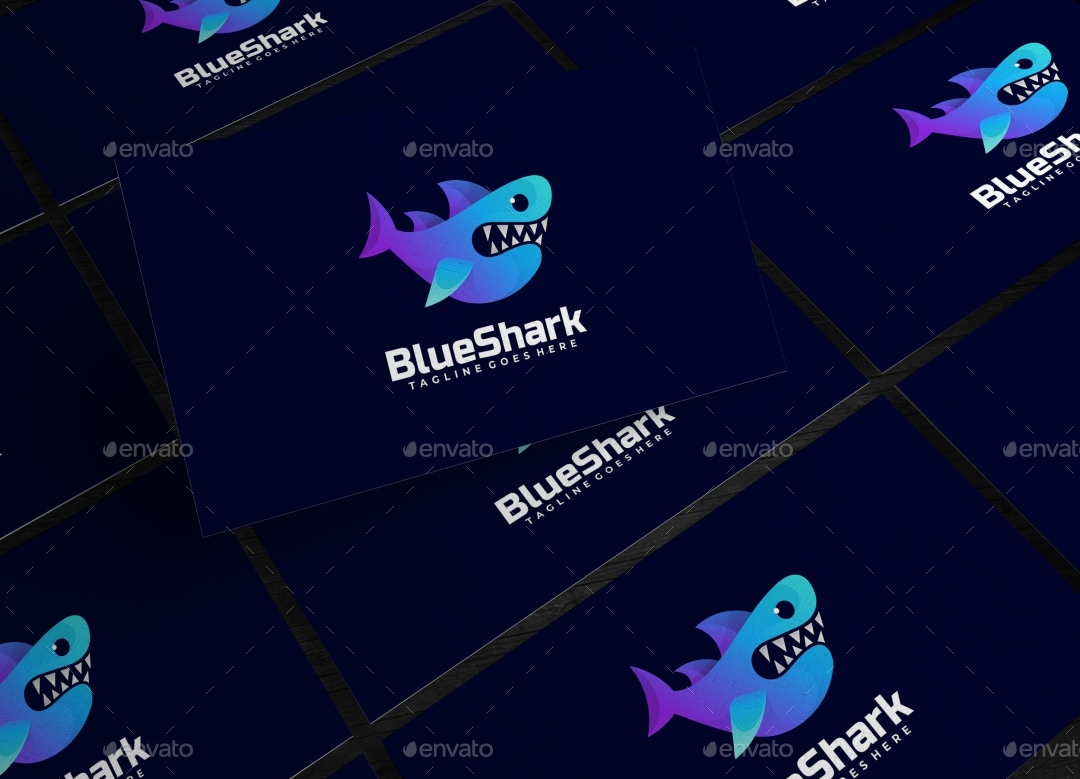 Blue Shark Gradient Logo Template, Logo Templates | GraphicRiver