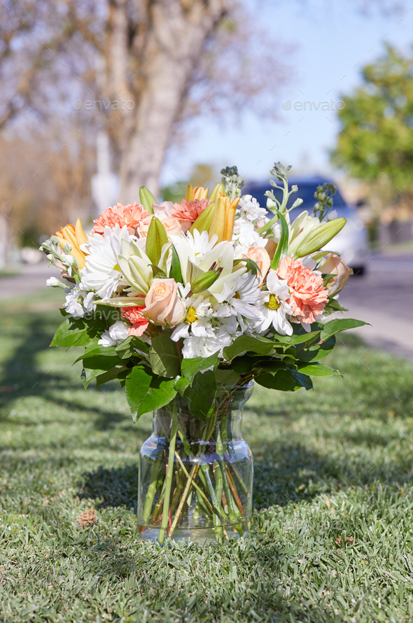 Vertical photo of bunch of flowers in the flower vase Stock Photo by ...