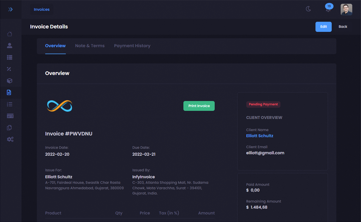 InfyInvoices - Laravel Invoice Management System - Billing Management ...